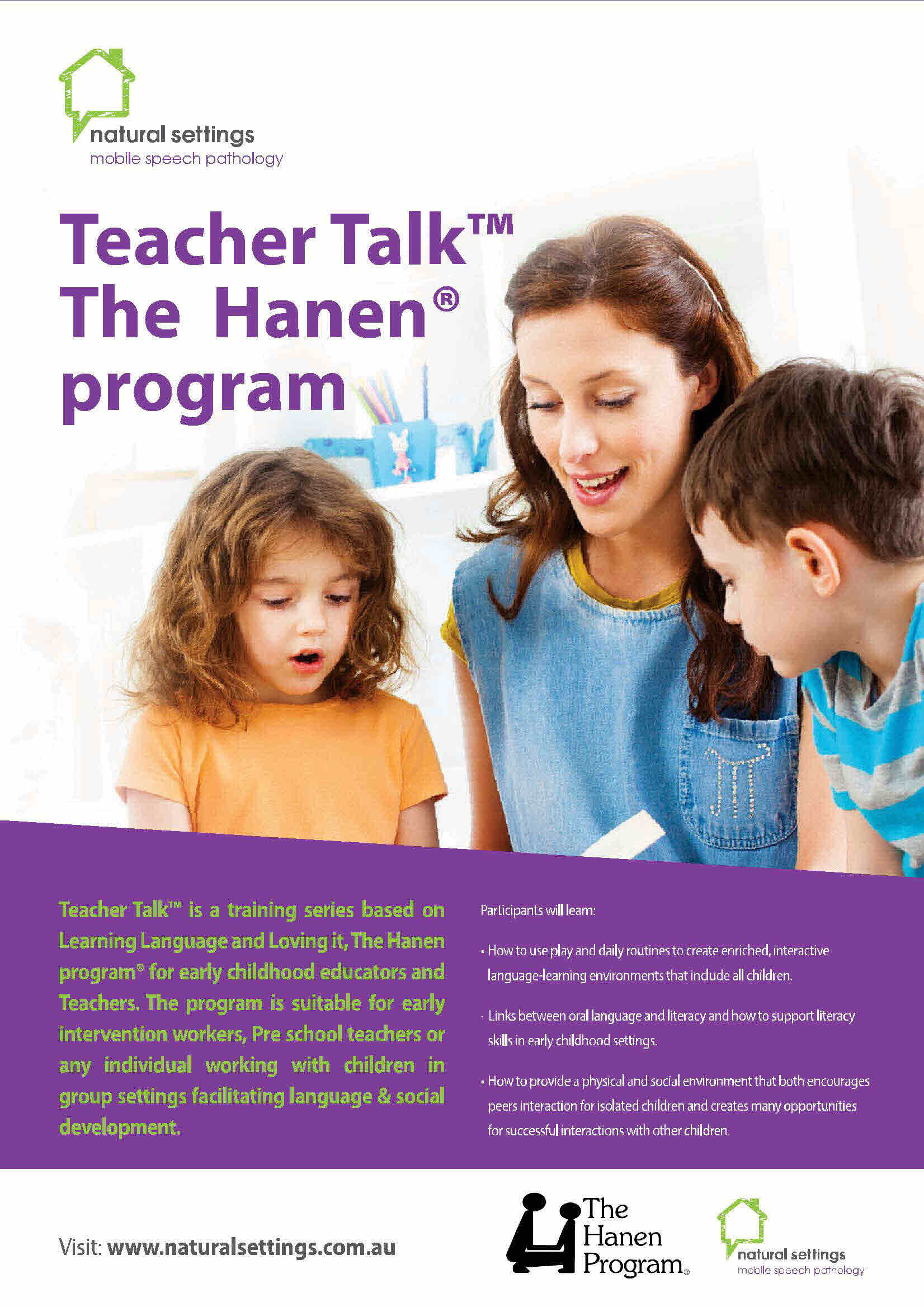Teacher Talk™ | Natural Settings Mobile Speech Pathology